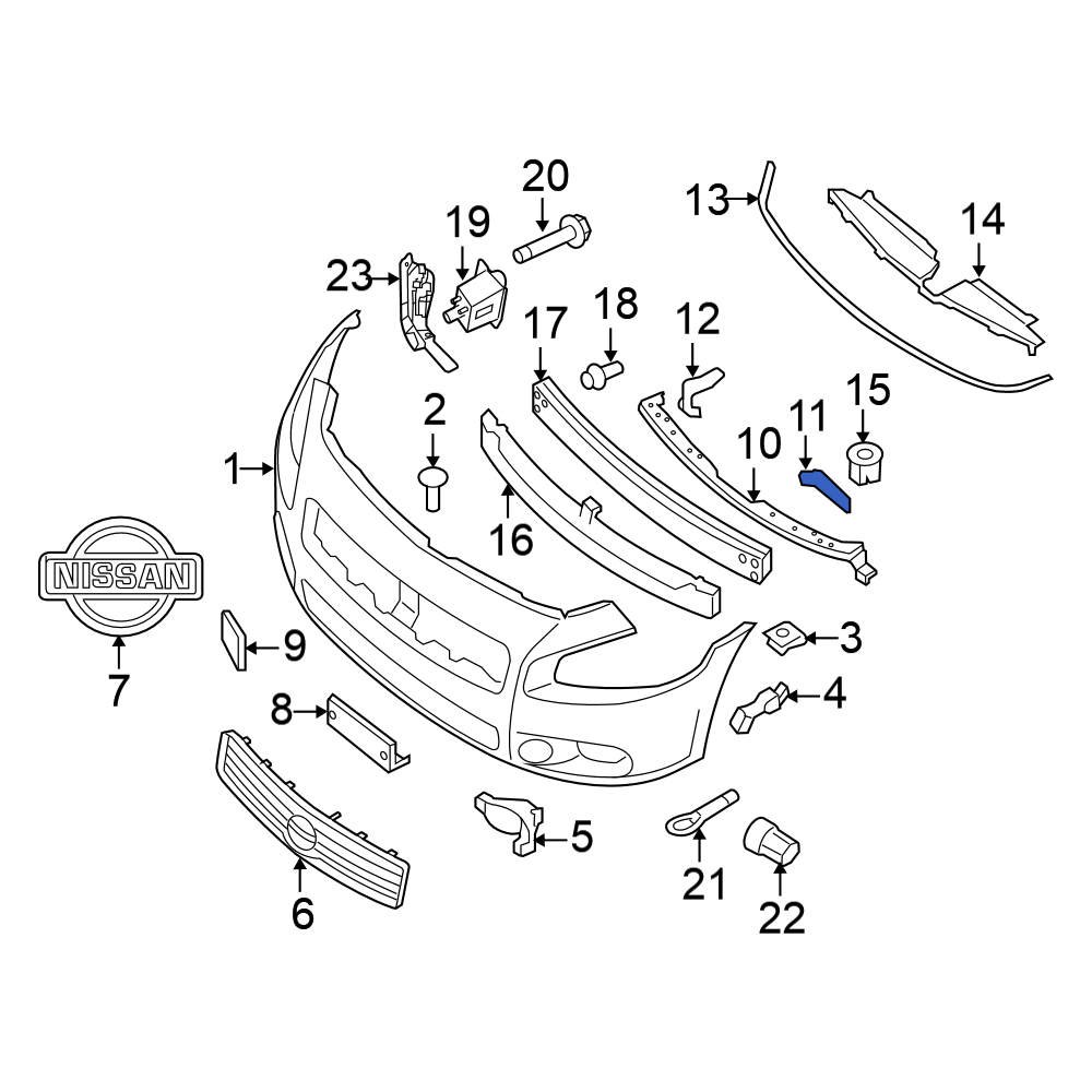 Nissan OE 622269N00A - Right Bumper Cover Bracket