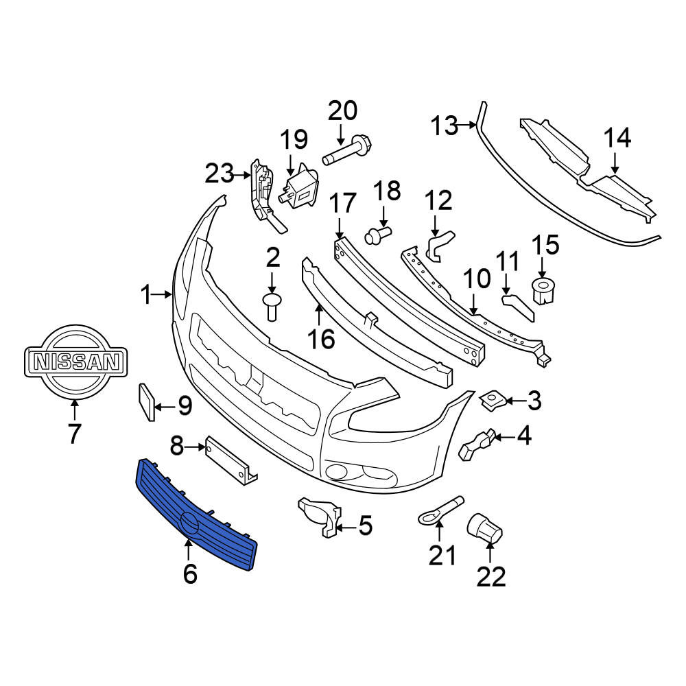 Nissan OE 620709DA0B - Front Grille