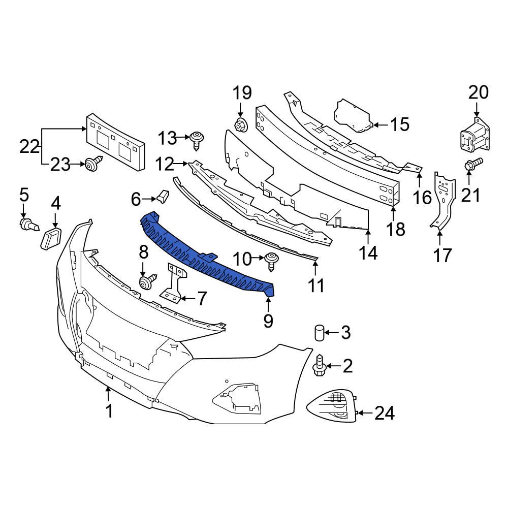 Nissan OE 622404RA0A - Front Upper Bumper Cover Support Rail