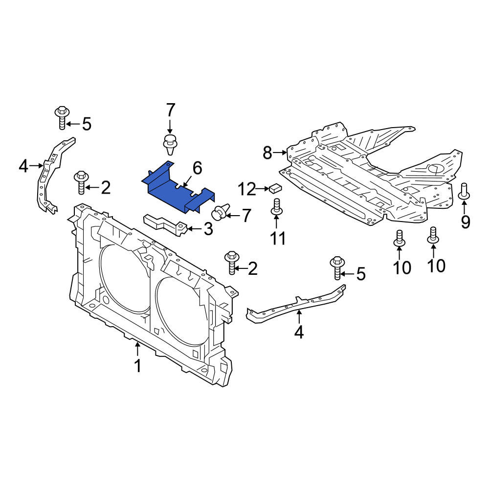 Nissan OE 625423TA0C - Front Radiator Support Baffle
