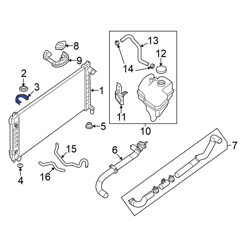 Nissan OE 21542CA000 - Upper Radiator Mount Bracket
