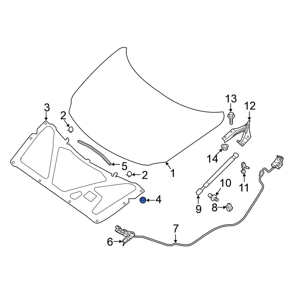 Nissan OE F584630F00 - Hood Insulation Pad Clip