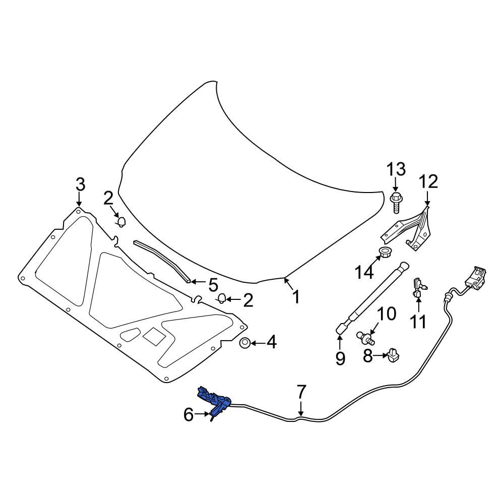 Nissan OE 656014RA0A - Front Hood Latch
