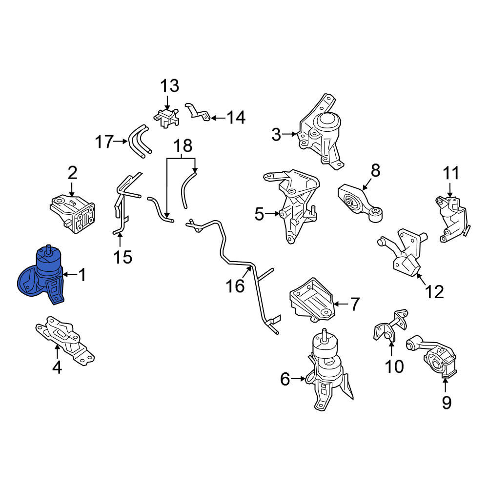 Nissan OE 11270JA10A - Front Engine Mount