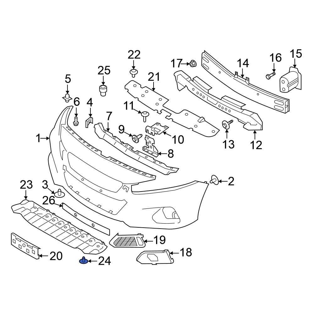 Nissan OE 0155305933 - Front Lower Radiator Support Access Cover Clip