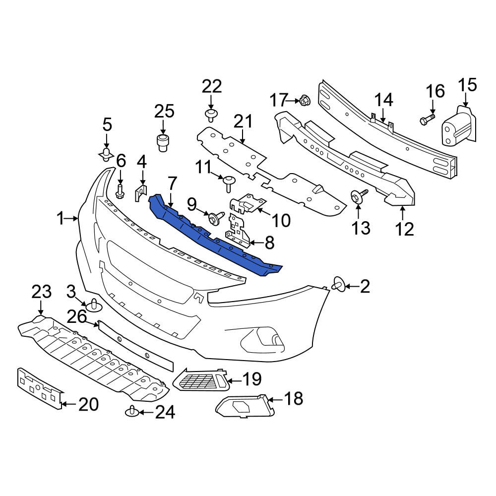Nissan OE 622406CA0A - Front Bumper Cover Reinforcement