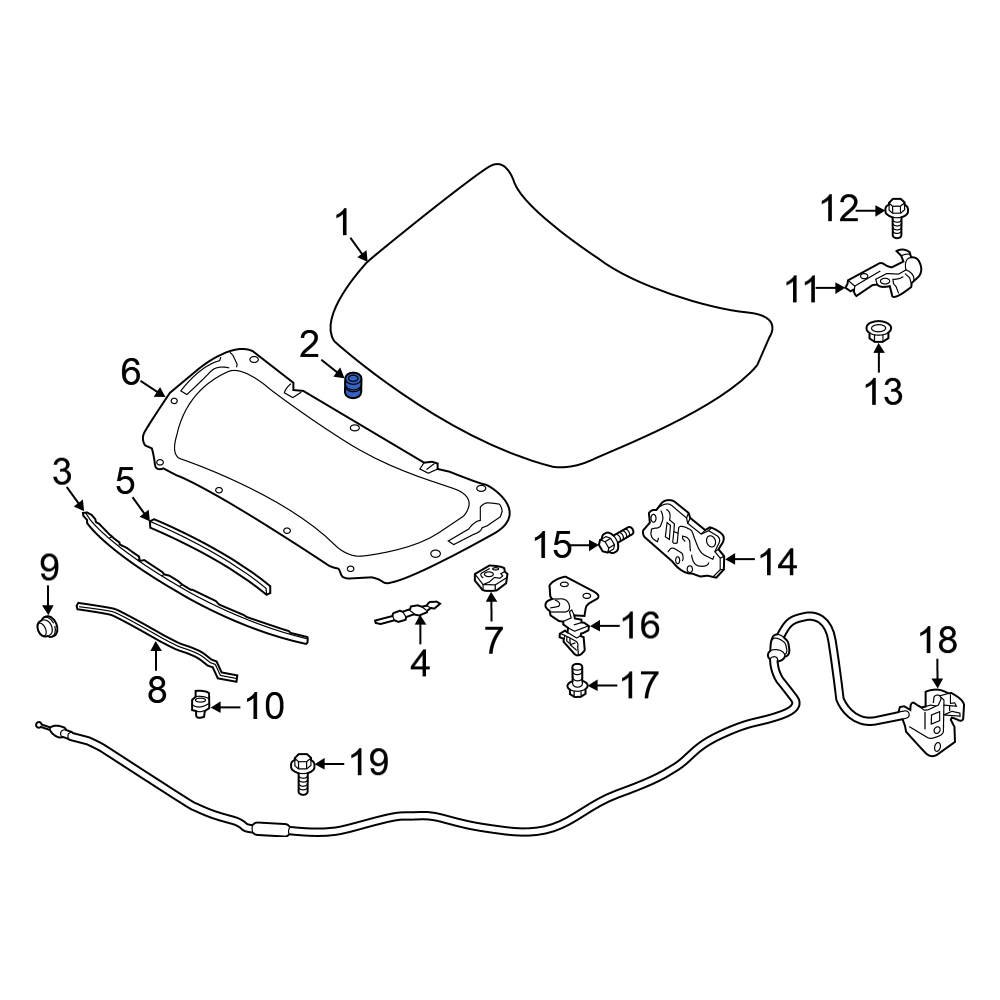 Nissan OE 628404RA0A - Front Hood Stop Buffer