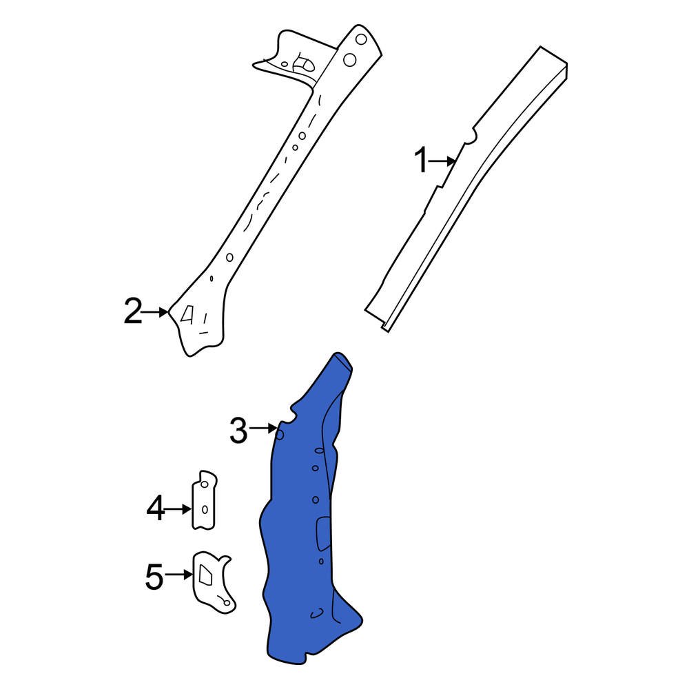 Nissan OE G62606CAMA - Right Lower Body A-Pillar Reinforcement
