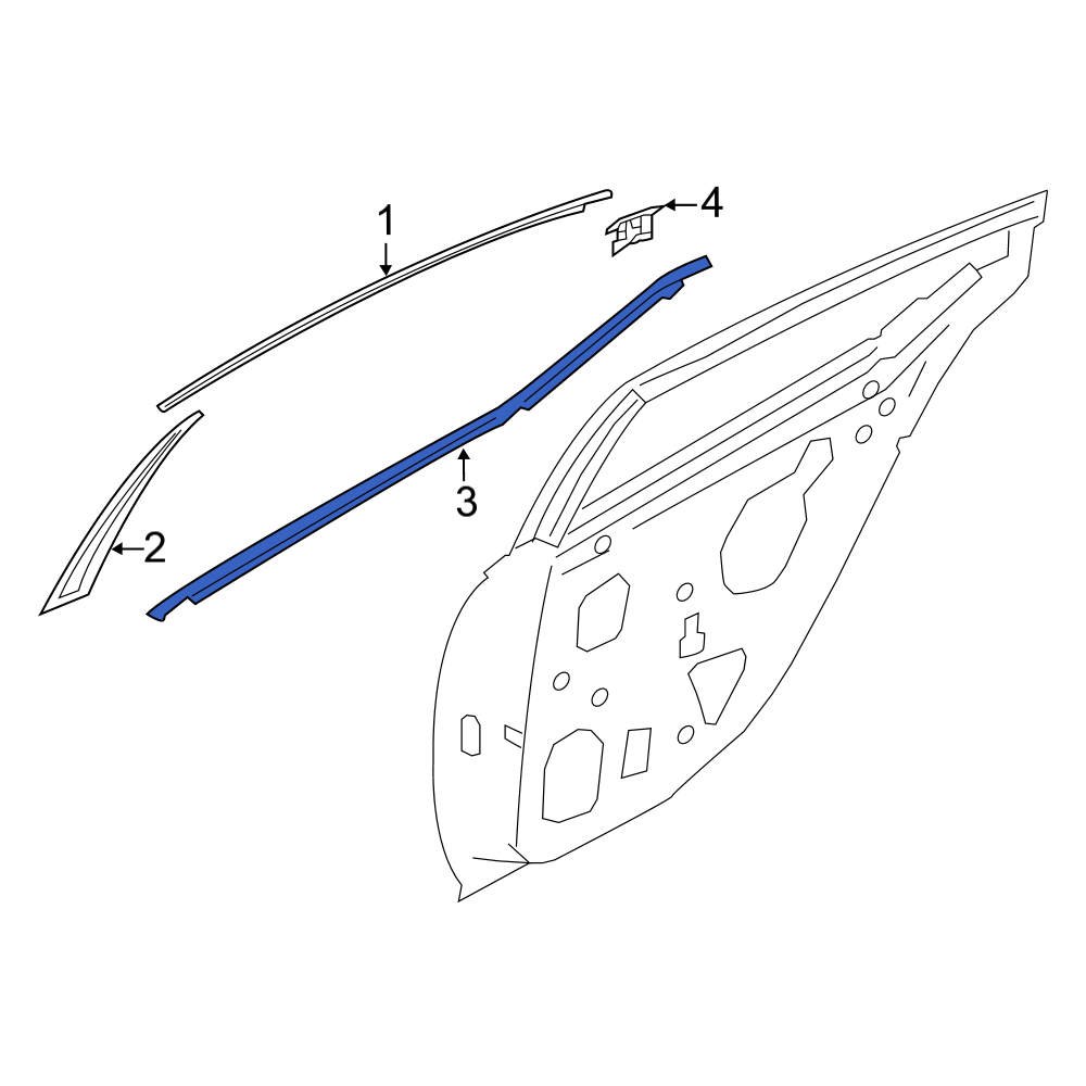 Nissan OE 828216CA1A - Rear Left Door Belt Molding