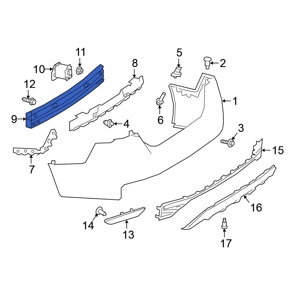 Nissan OE 850326CA0A - Rear Bumper Impact Bar