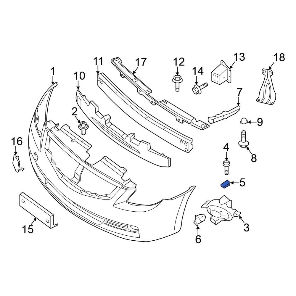 Nissan OE 012410009U - Bumper Impact Absorber Nut