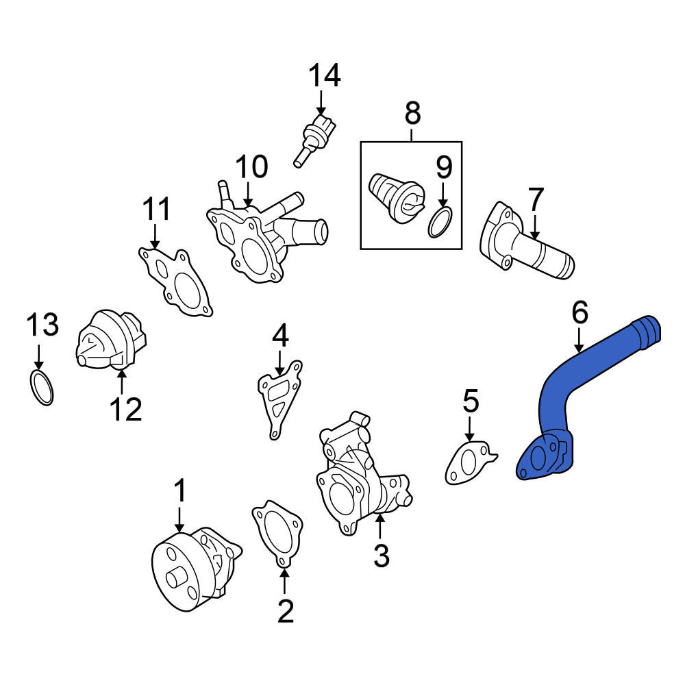 Nissan OE 130483Z00B - Engine Coolant Inlet Flange