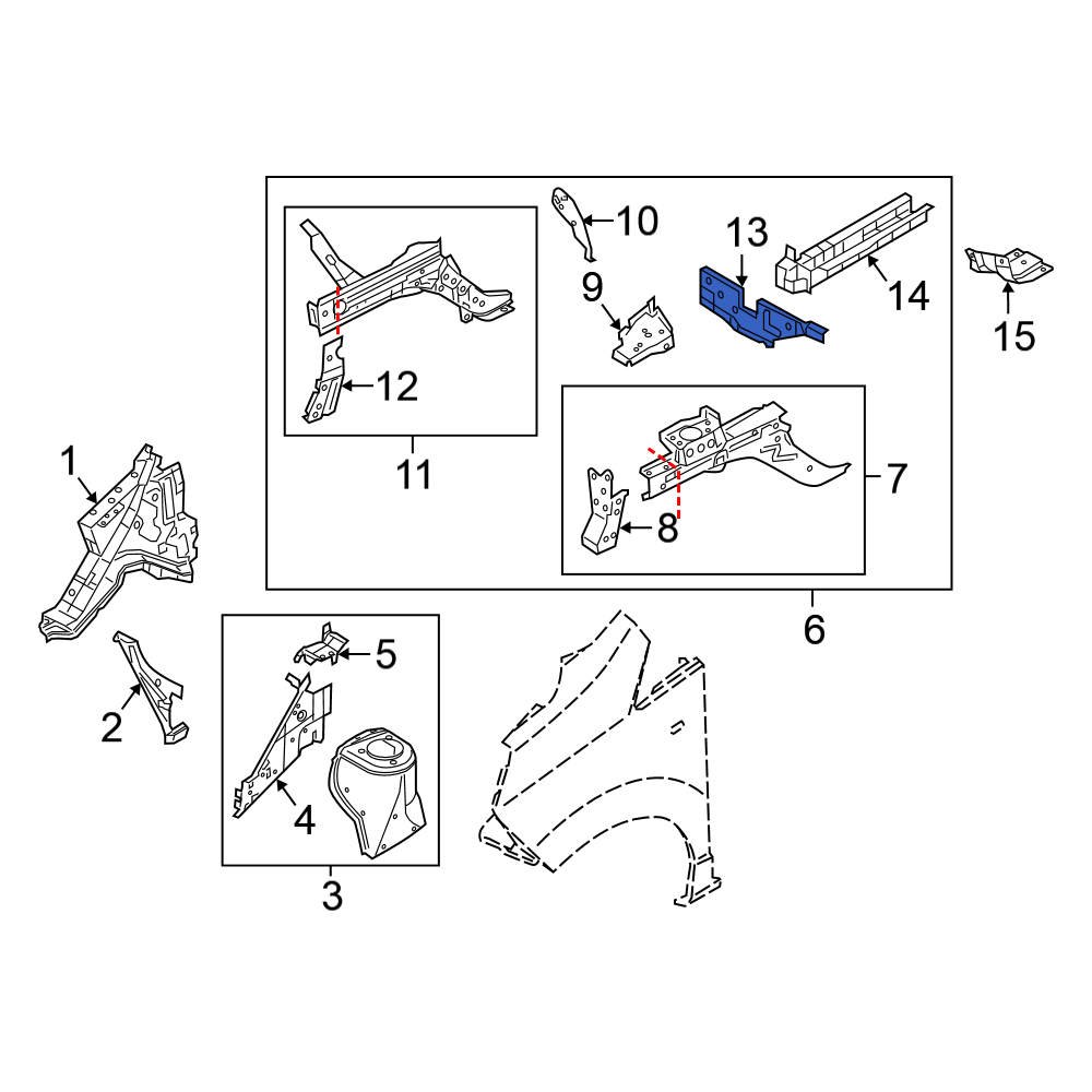 Nissan OE G52653LMMA - Front Left Frame Side Member