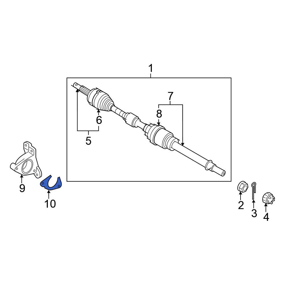 Nissan OE 39776EN000 - Front Right CV Axle Shaft Carrier Bearing Cover
