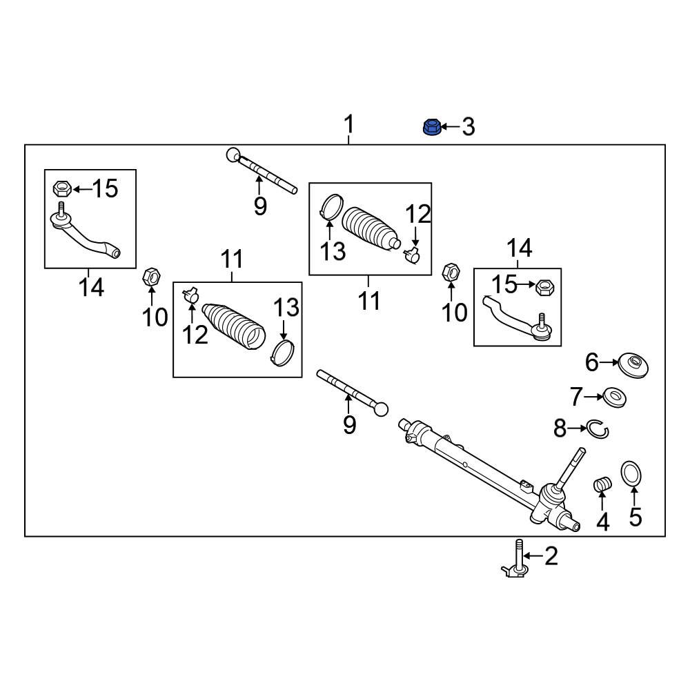 Nissan OE 40262JA000 - Rack and Pinion Nut