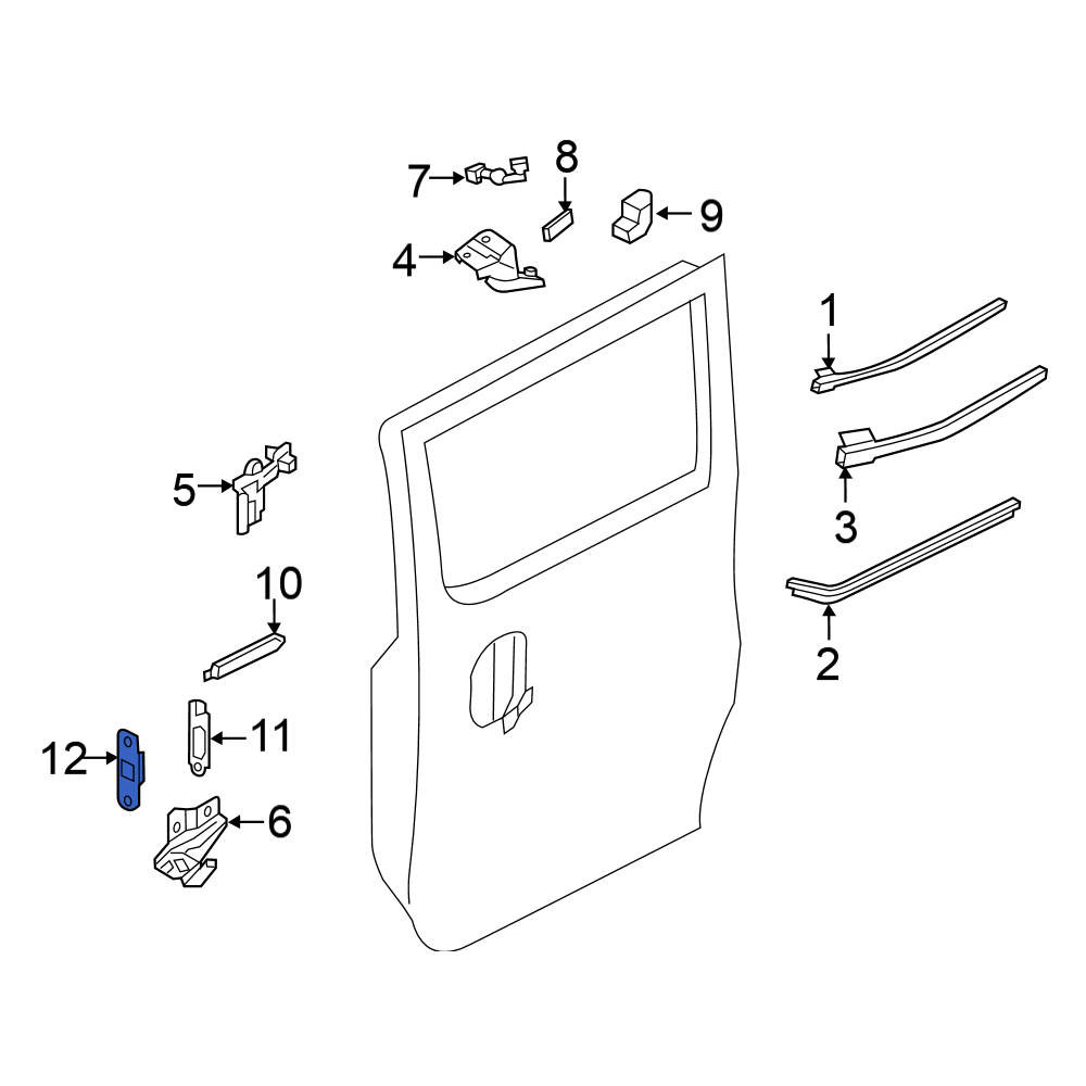 Nissan OE 82476JX00A - Front Door Latch Reinforcement