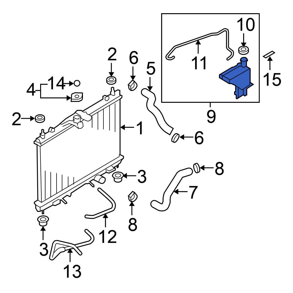 Nissan OE 21710ED000 - Engine Coolant Reservoir