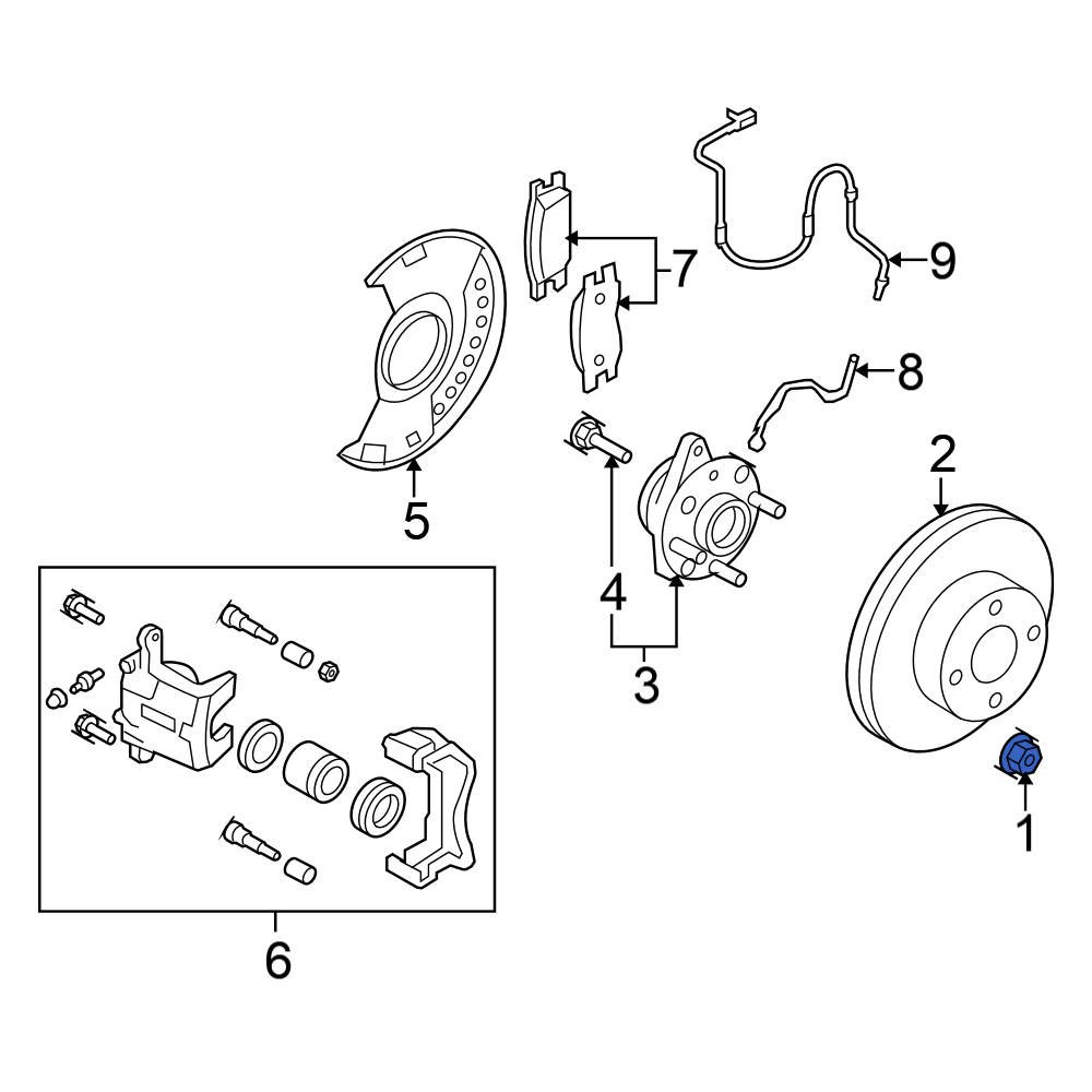 Nissan OE 402624M400 - Front Axle Nut
