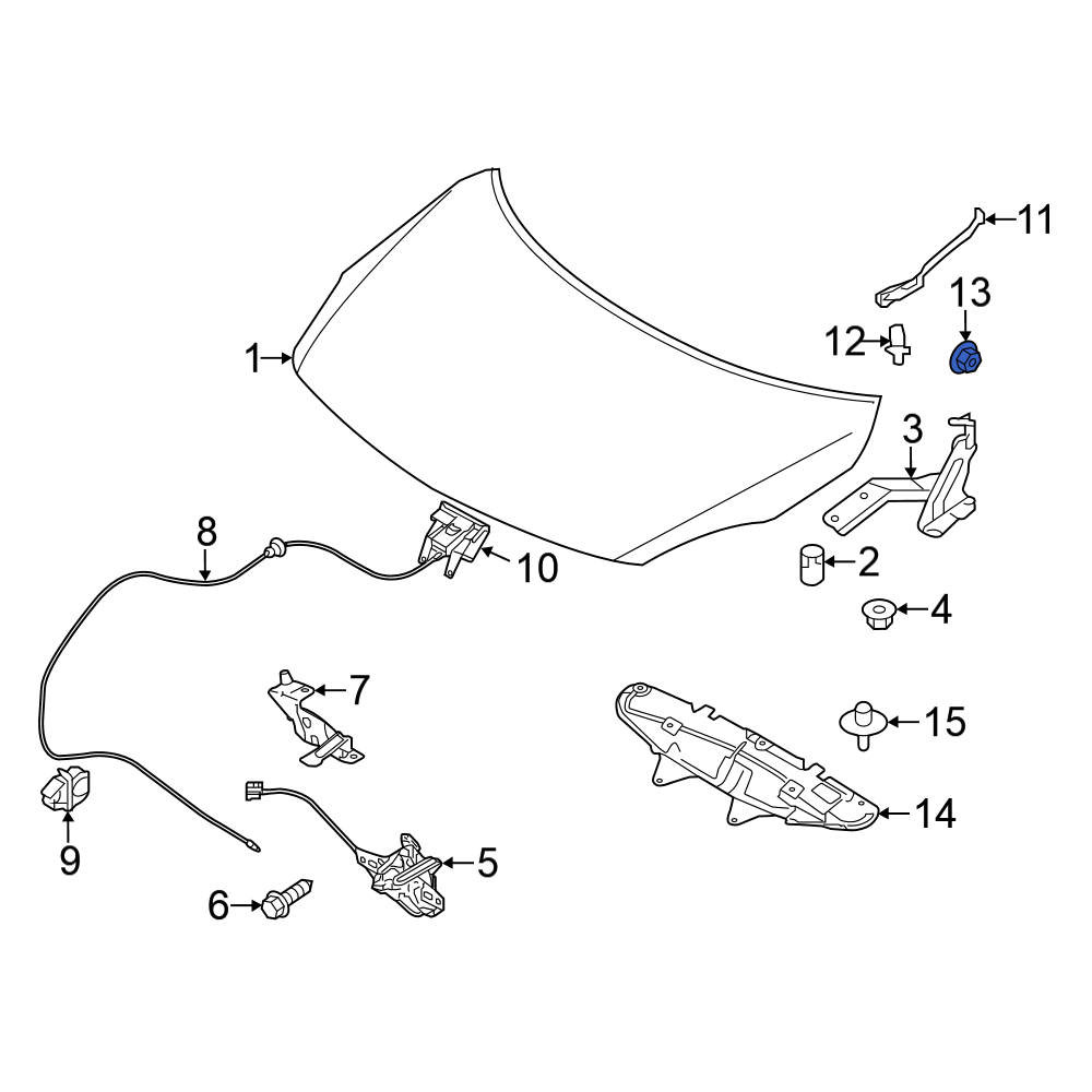 Nissan OE 657731HP0A - Hood Prop Rod Grommet