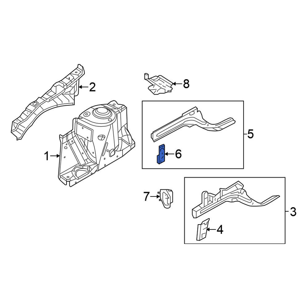 Nissan OE G51C83ANMA - Front Right Outer Frame Side Member Bracket