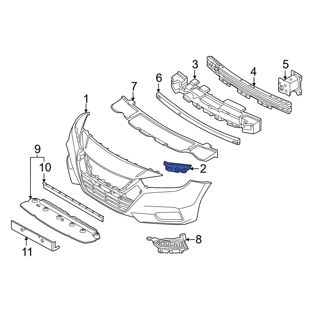 Nissan OE 622245EE0A - Front Right Bumper Cover Bracket