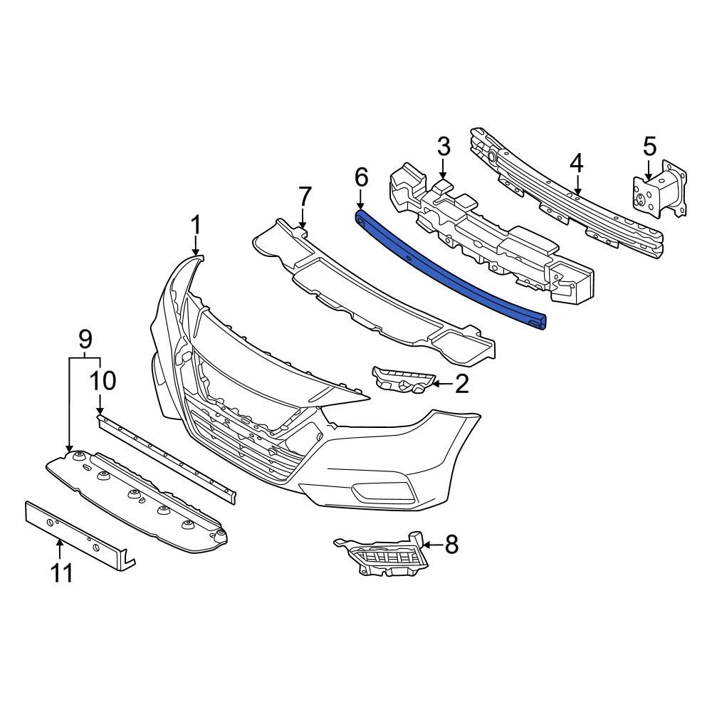 Nissan OE F20315RLCH - Front Bumper Cover Reinforcement