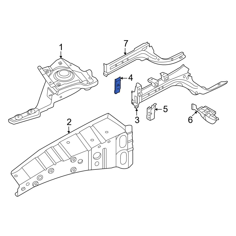 Nissan OE G51F65RLMA - Front Right Outer Frame Side Member Reinforcement