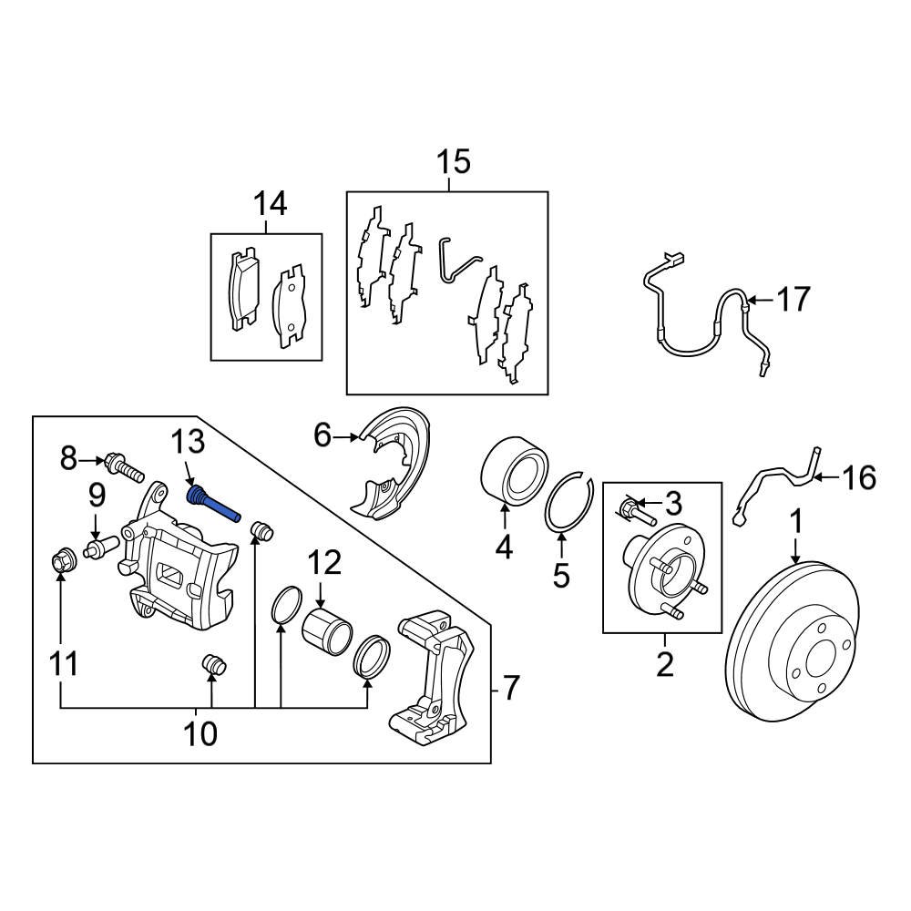 Nissan OE 44140JA00A - Front Upper Disc Brake Caliper Pin