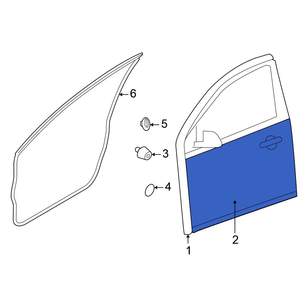 Nissan OE H01525EFMA - Front Right Outer Door Outer Panel