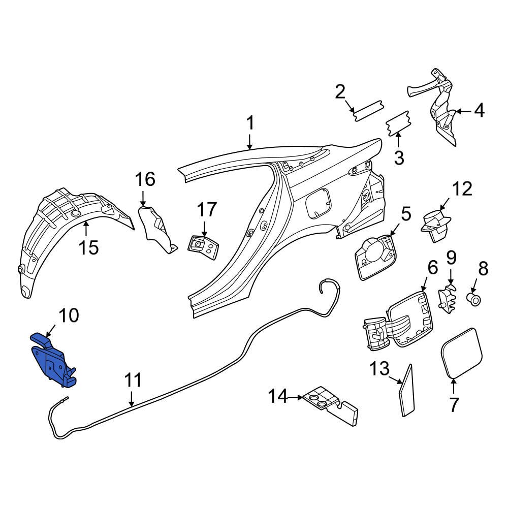 Nissan OE 846423AW0A - Rear Fuel Door Release Handle