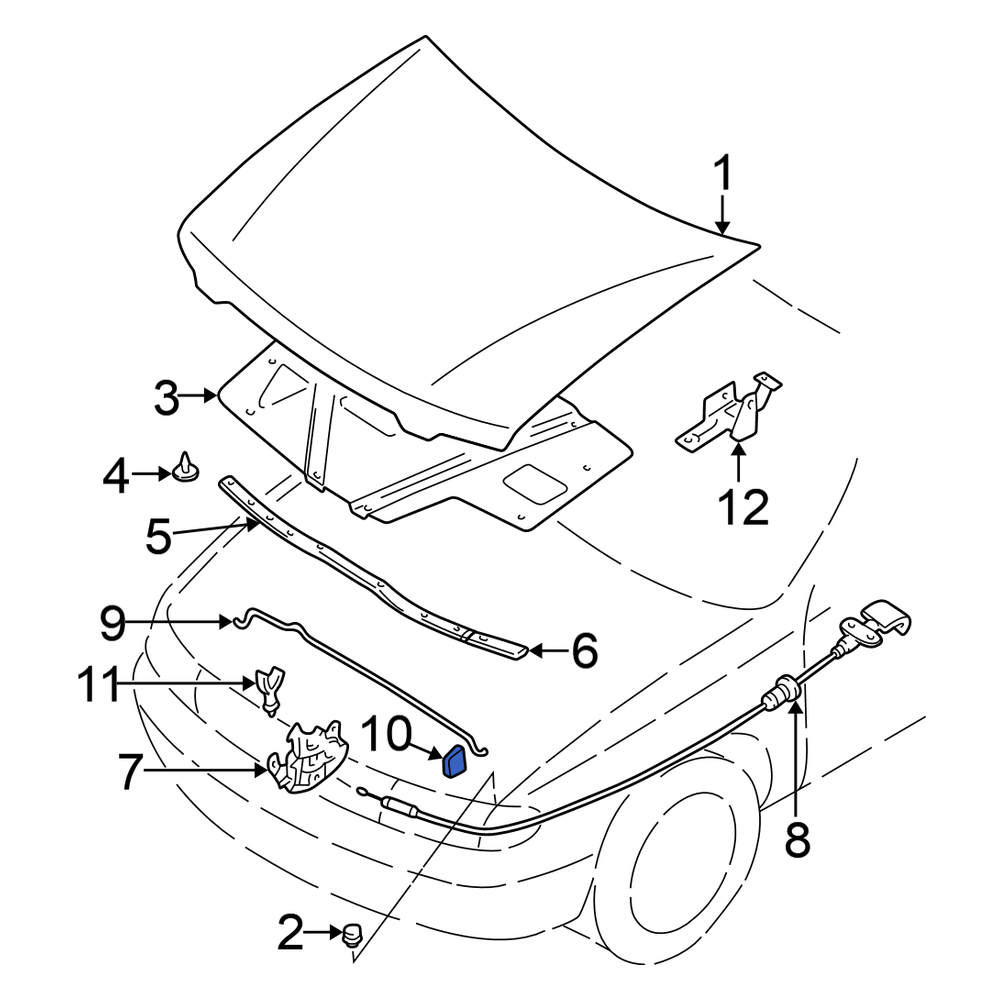 Nissan OE 65512R3000 - Hood Prop Rod Grommet