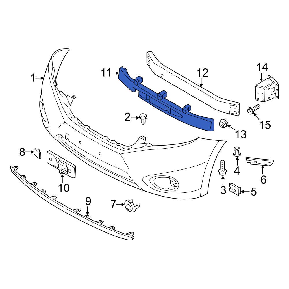 Nissan OE 620901JA0A - Front Bumper Impact Absorber