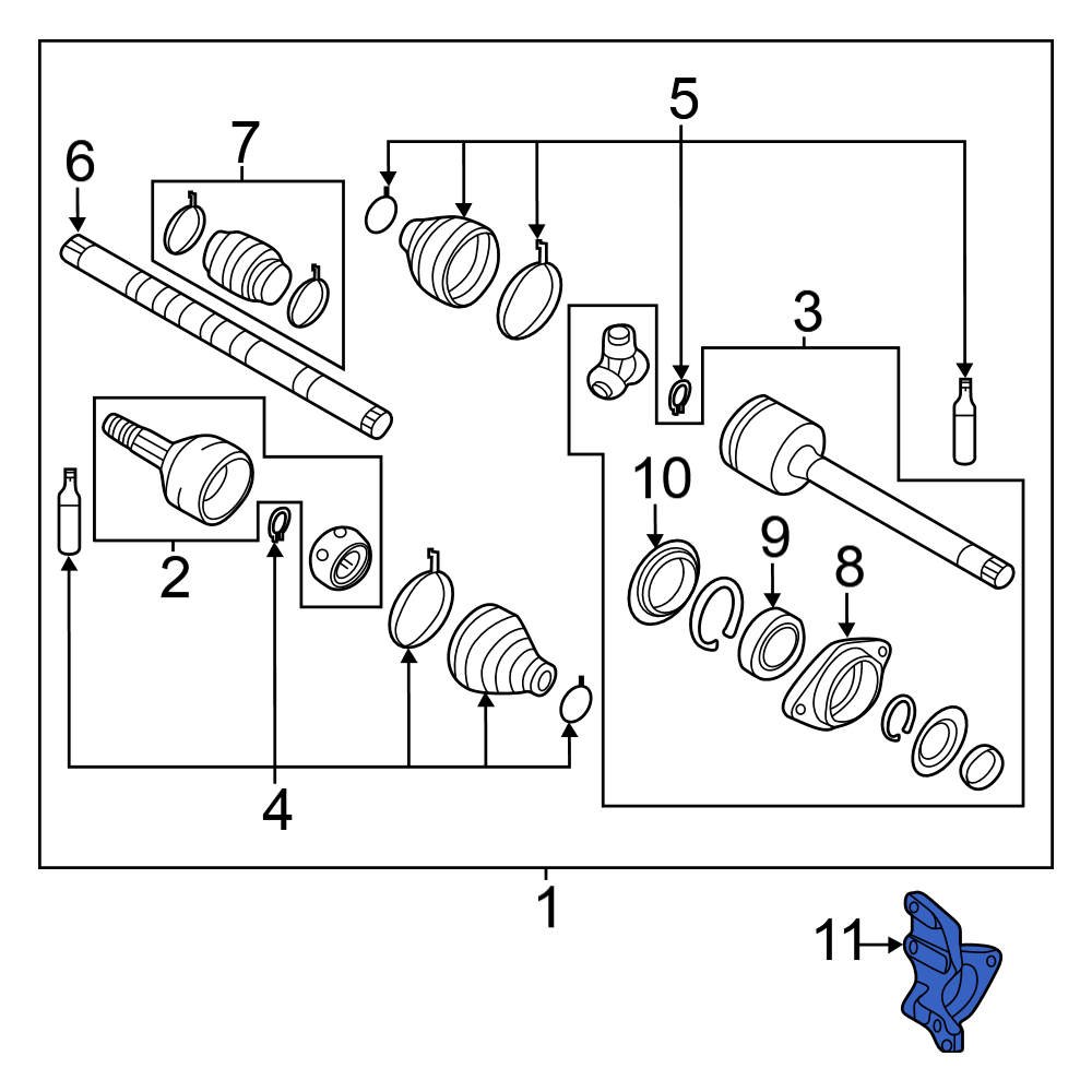 Nissan OE 39780JP00A - Front Right CV Axle Shaft Carrier Bearing Bracket