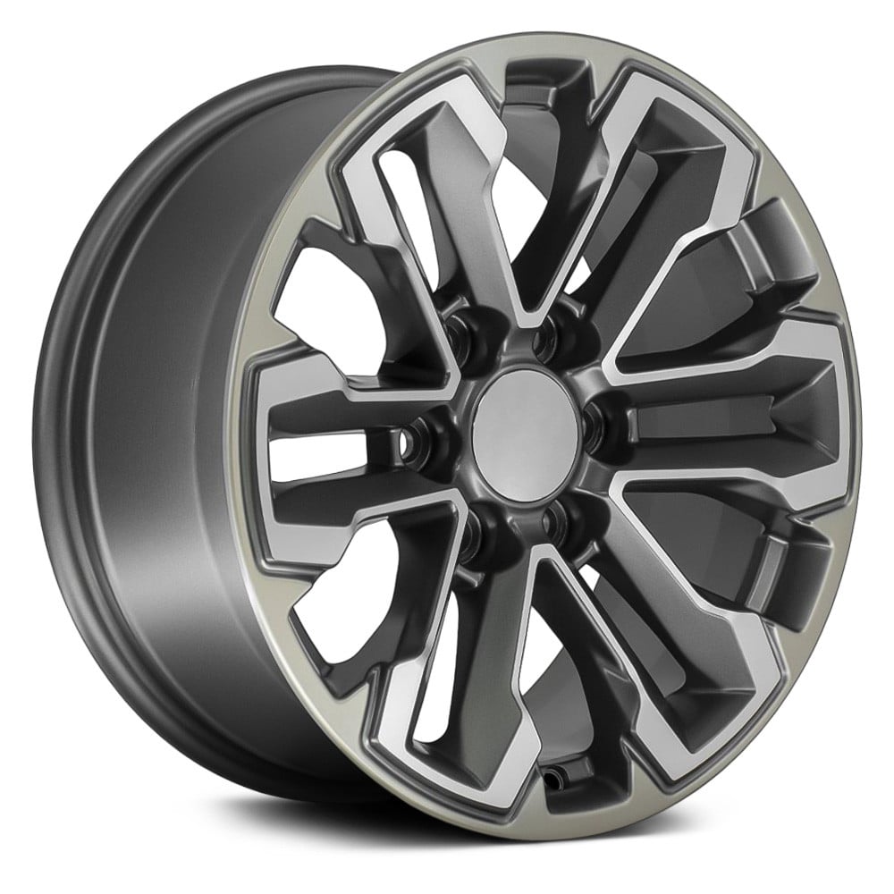 OE Wheels® 9511409 - 6 Double-Spoke Satin Gunmetal Machined Face 18x8.5 ...