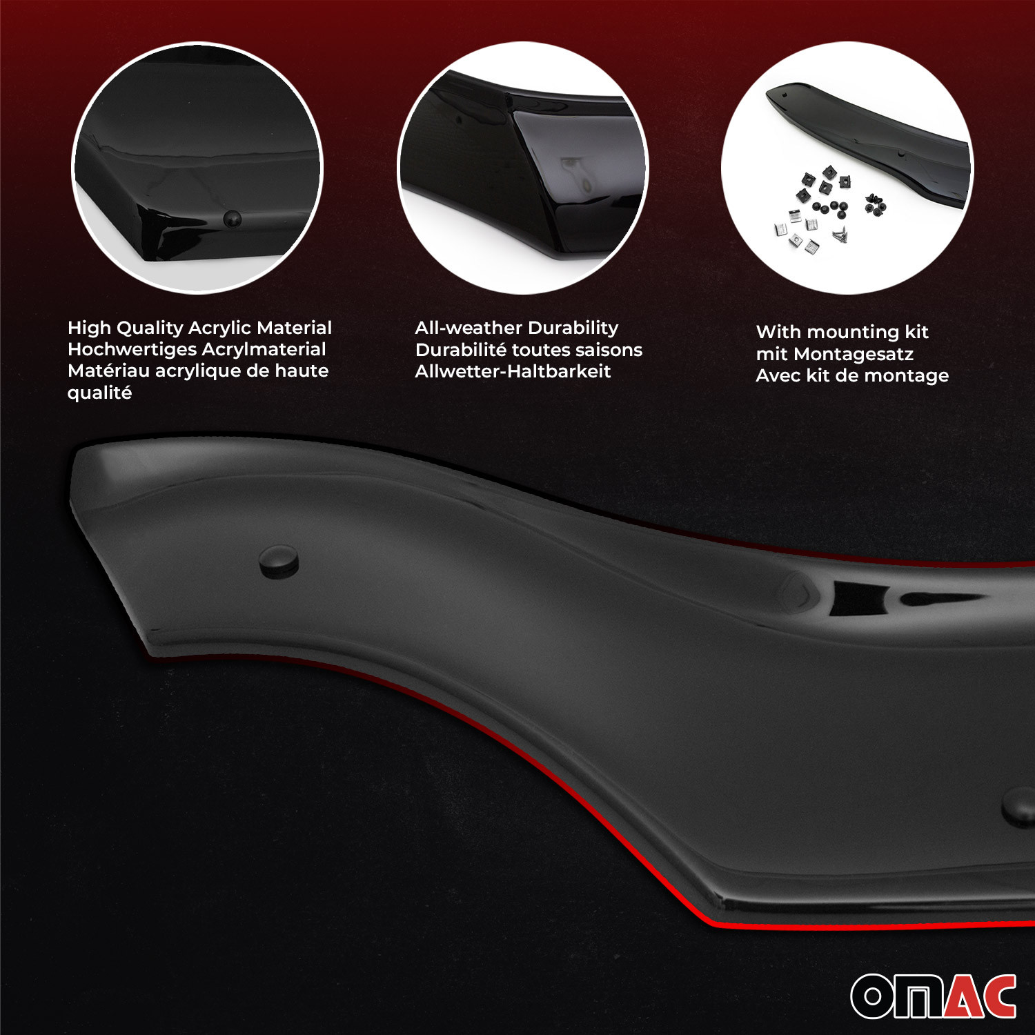 OMAC® 4733202-SET1 - Black Bug Shield Hood and Wind Deflector Kit