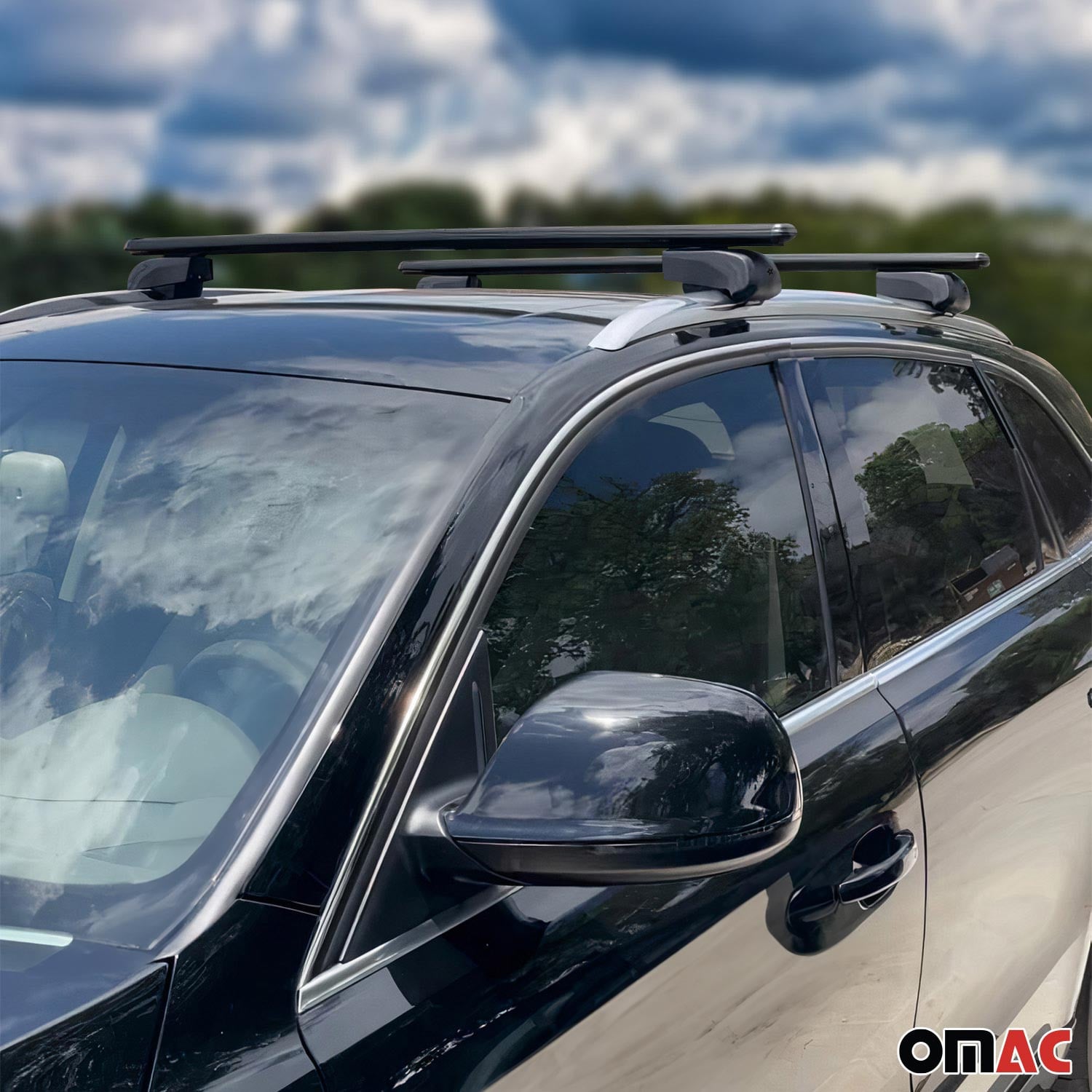 OMAC® G003372 - Black Flush-Mounted Roof Rails Cross Bars