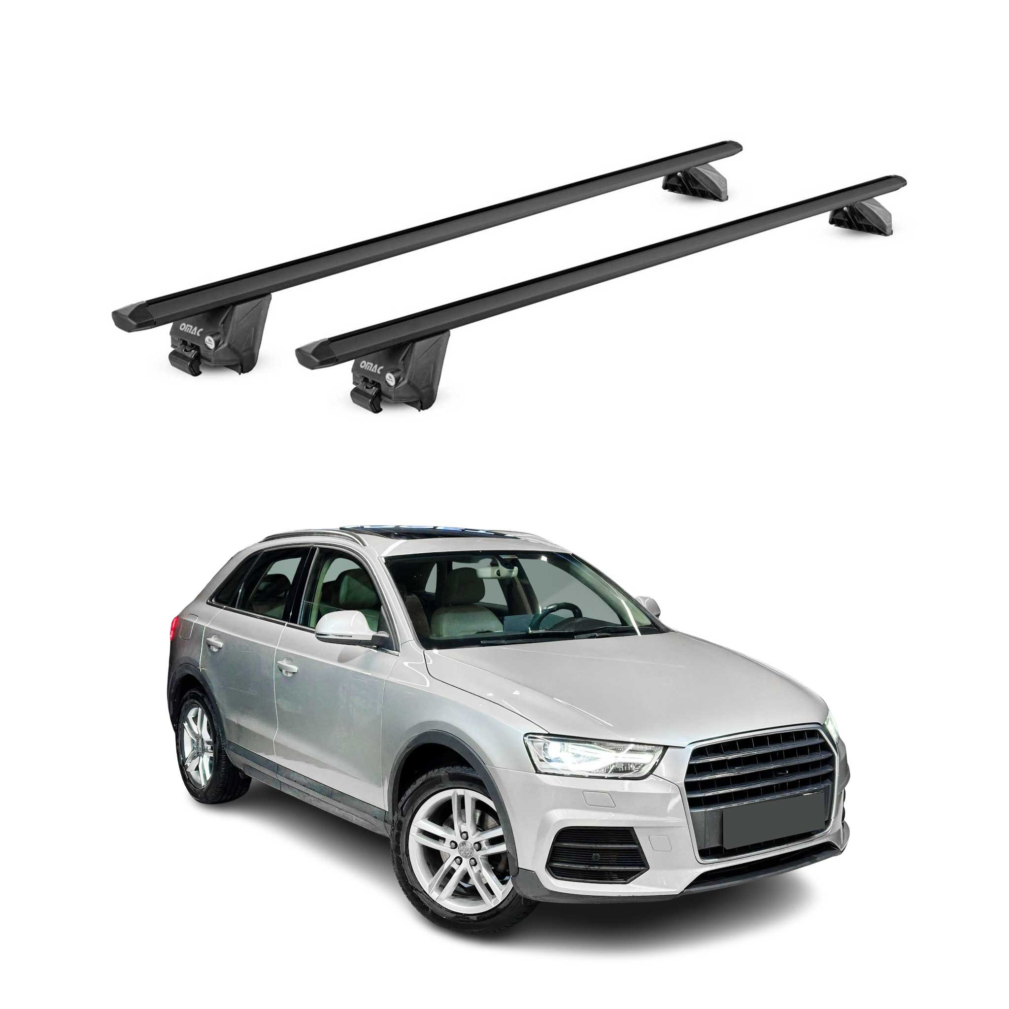 OMAC® G004244 - Black Flush-Mounted Roof Rails Cross Bars