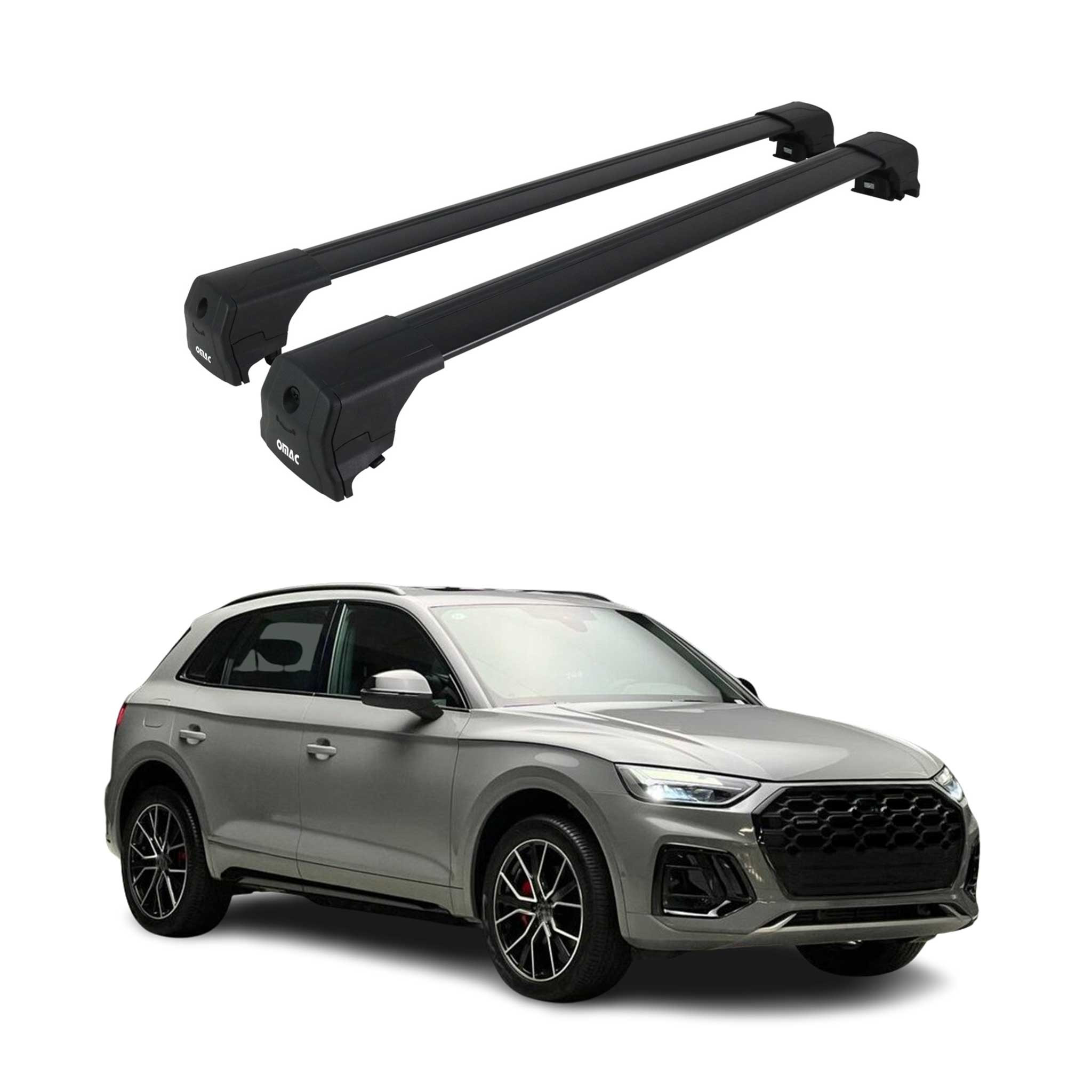 OMAC® G008044 - Black Flush-Mounted Roof Rails Cross Bars