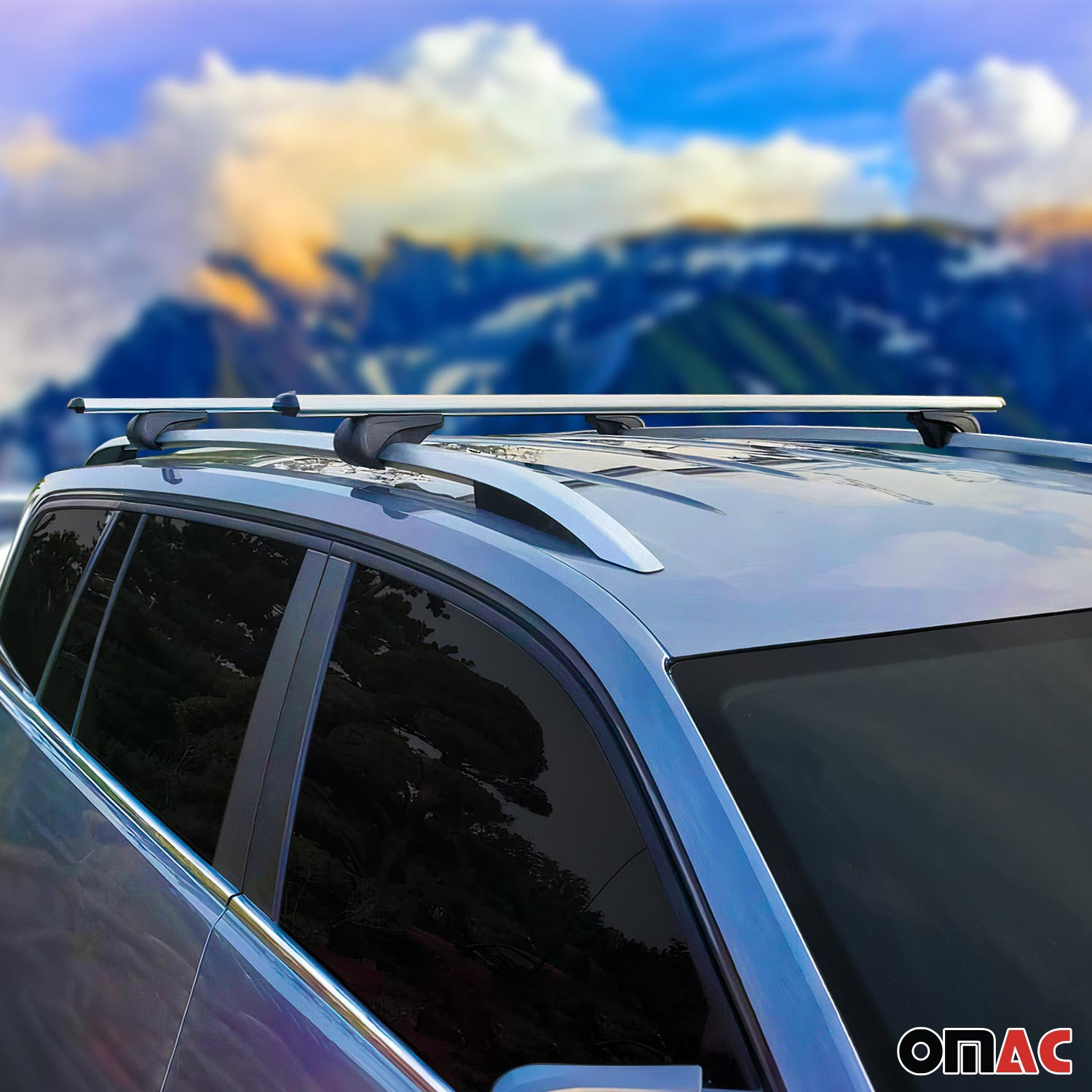 OMAC® G008141 - Gray Raised Roof Rails Cross Bars