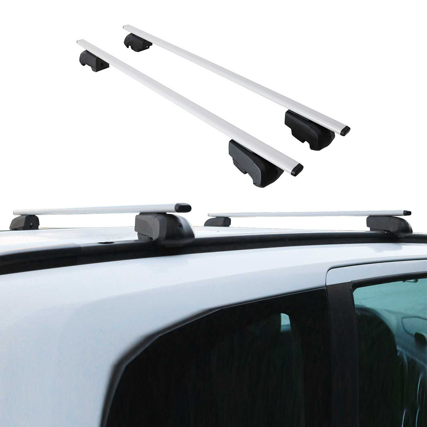 OMAC® G9000912XL - Silver Flush-Mounted Roof Rails Cross Bars
