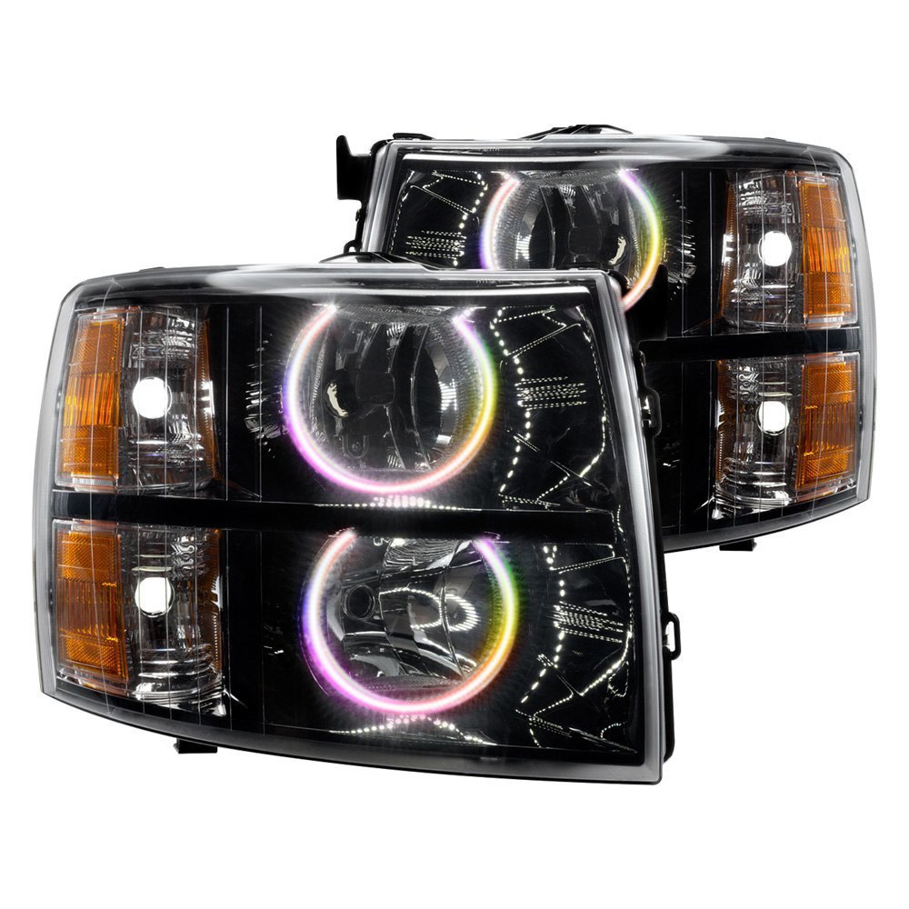 Oracle Lighting® 7105-334 - Black Crystal Headlights with ColorSHIFT ...