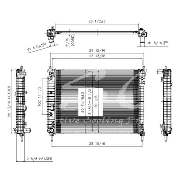 OSC Heat Transfer Products® 13057 - Crossflow Engine Coolant Radiator