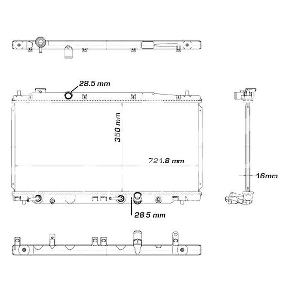 OSC Heat Transfer Products® 13068 - Downflow Engine Coolant Radiator