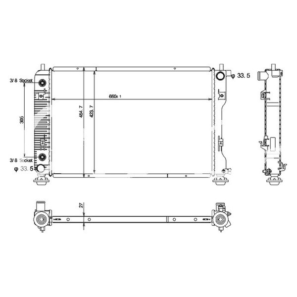 OSC Heat Transfer Products® 13103 - Crossflow Engine Coolant Radiator