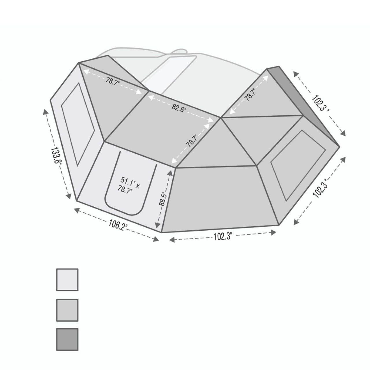 Overland® 18099910 - Driver Side Awning Wall 1 for 270° Nomadic Awning