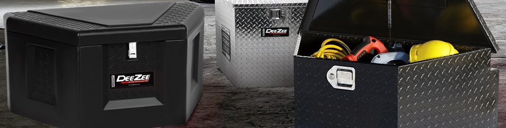 Trailer Tool Boxes - Tongue Mount, Diamond Plate, Aluminum