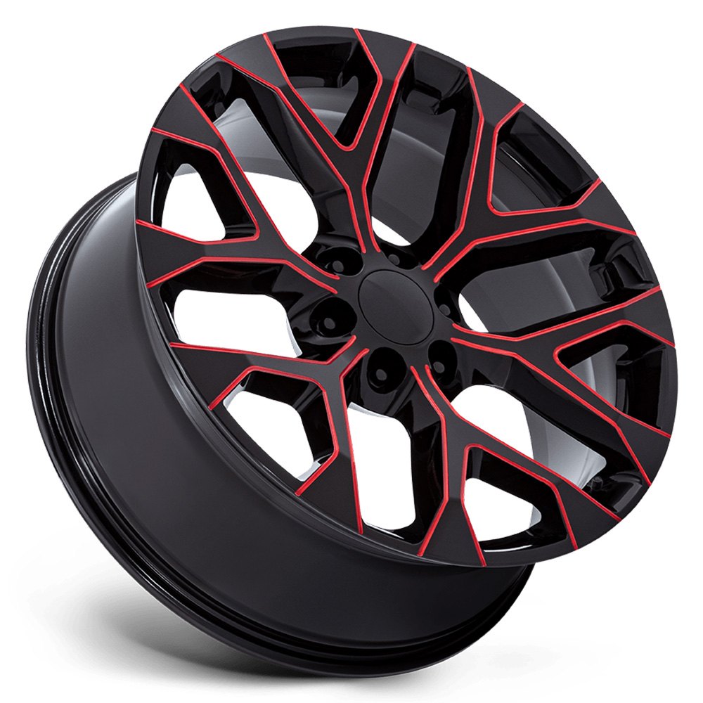 PERFORMANCE REPLICAS® 177 Wheels - Gloss Black with Red Milled Accents Rims