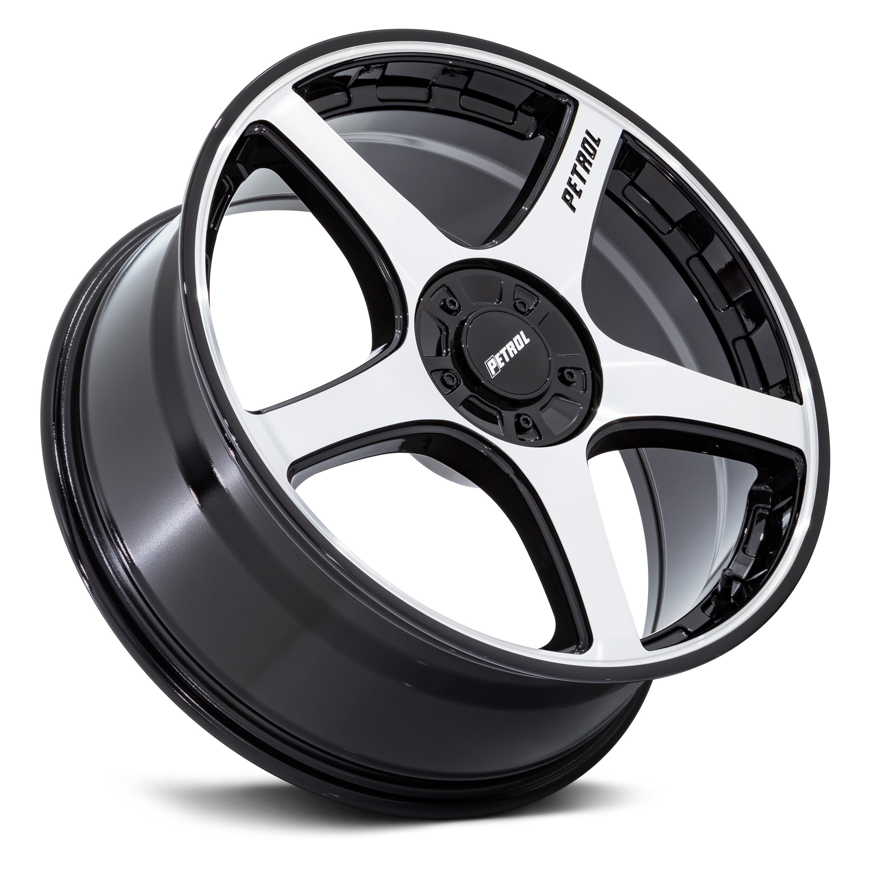 PETROL® P2E Wheels - Gloss Black with Machined Face Rims