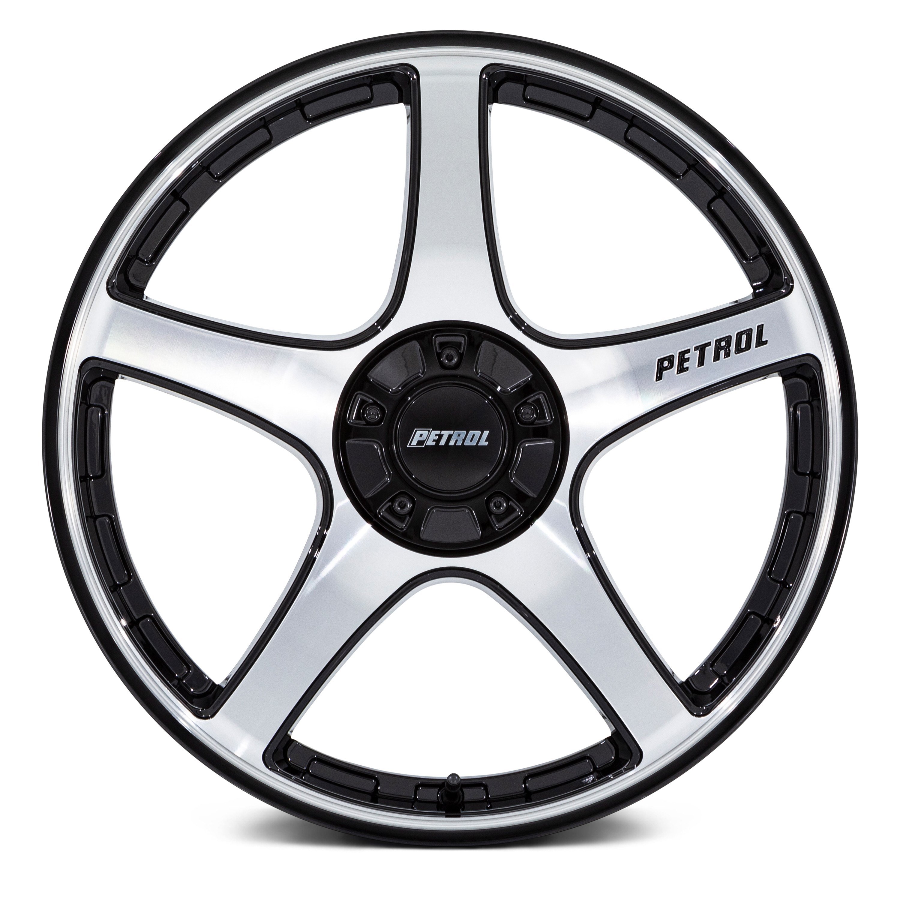 PETROL® P2E Wheels - Gloss Black with Machined Face Rims