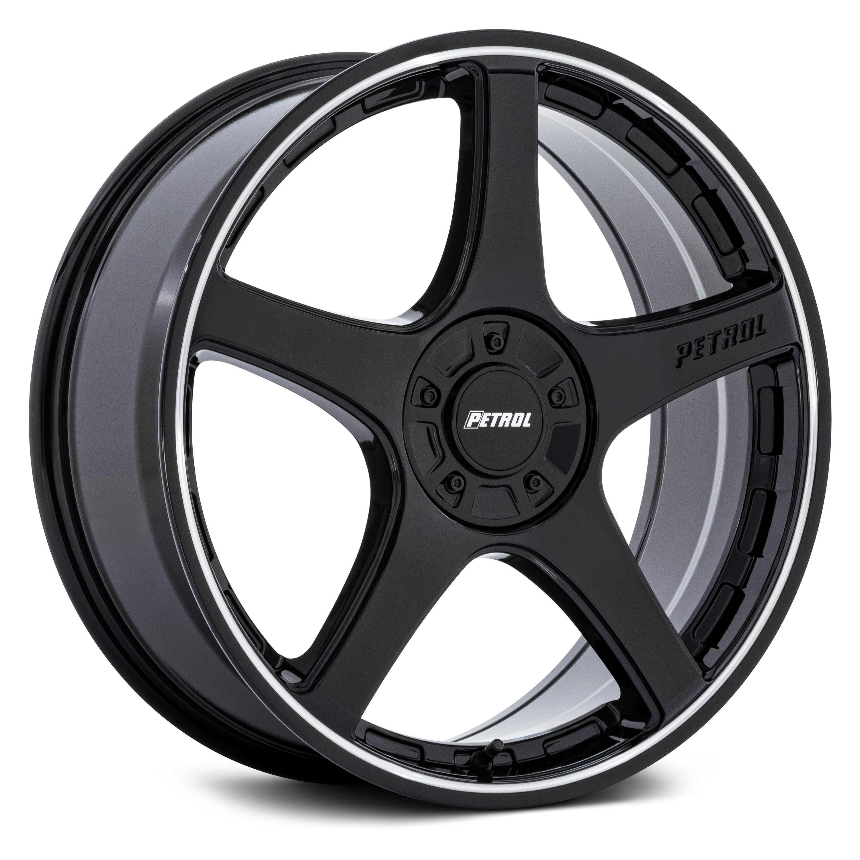 PETROL® P2E Wheels - Gloss Black with Machined Lip Rims